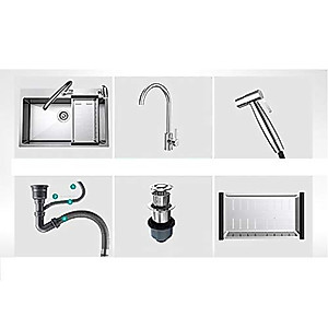 YNIYUJK Kitchen Sink Stainless Steel Sink Large Single-bath Kitchen Sink Under Counter Basin Sink Large-capacity Vegetable Sink Brushed Single-bath Sink Bar Sink