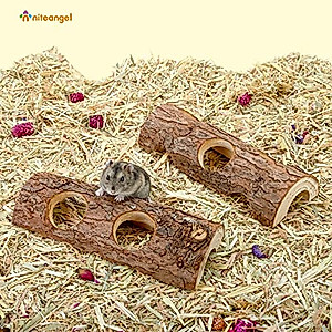 Niteangel Natural Wooden Hamster Mouse Tunnel Tube Toy Forest Hollow Tree Trunk