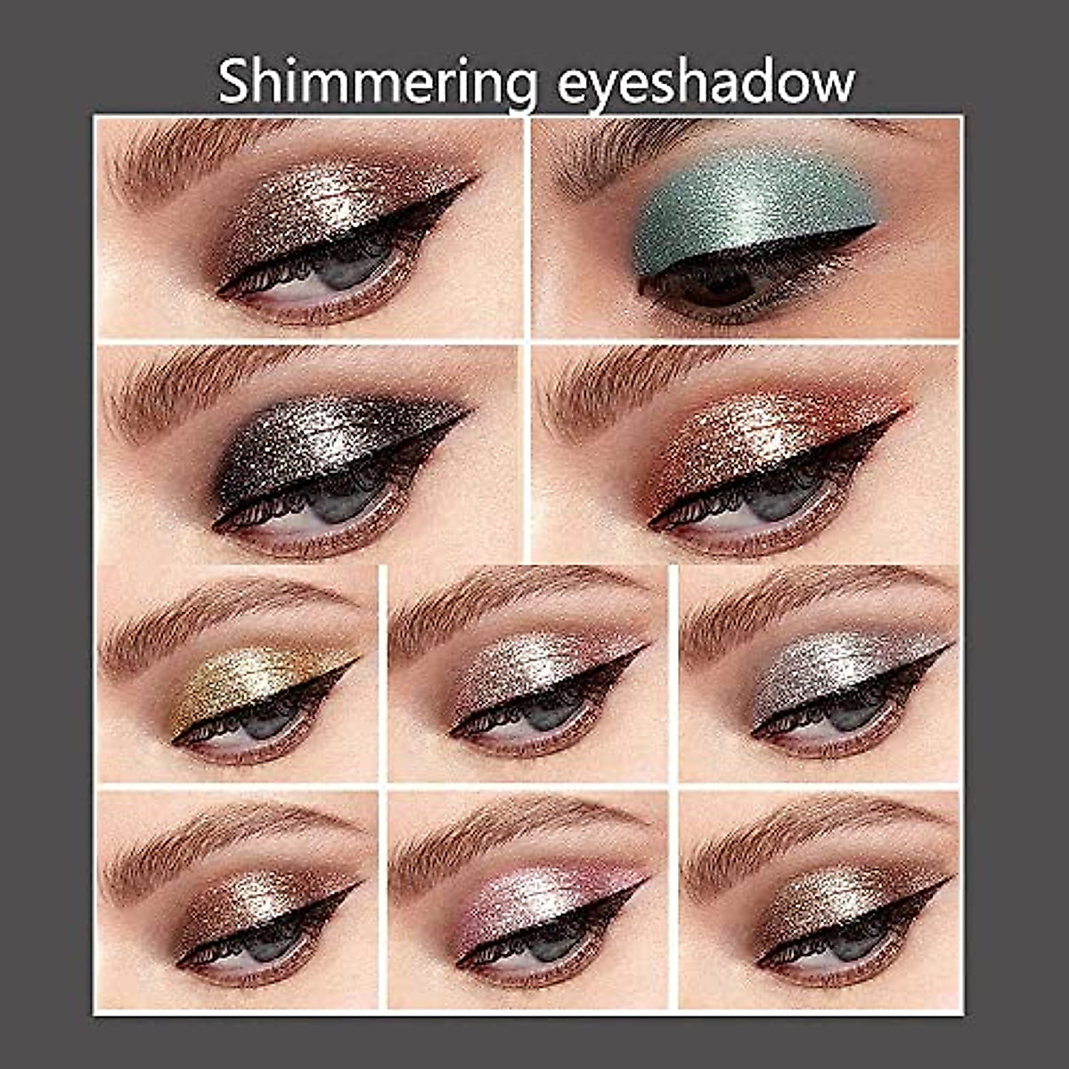 BestLand 10 Colors Liquid Glitter Eyeshadow Set, Metallic Glitter Shimmer Naked Smokey Eye Looks Waterproof Long Lasting Quick-Drying Sparkling Eye Shadow Christmas Makeup Kits
