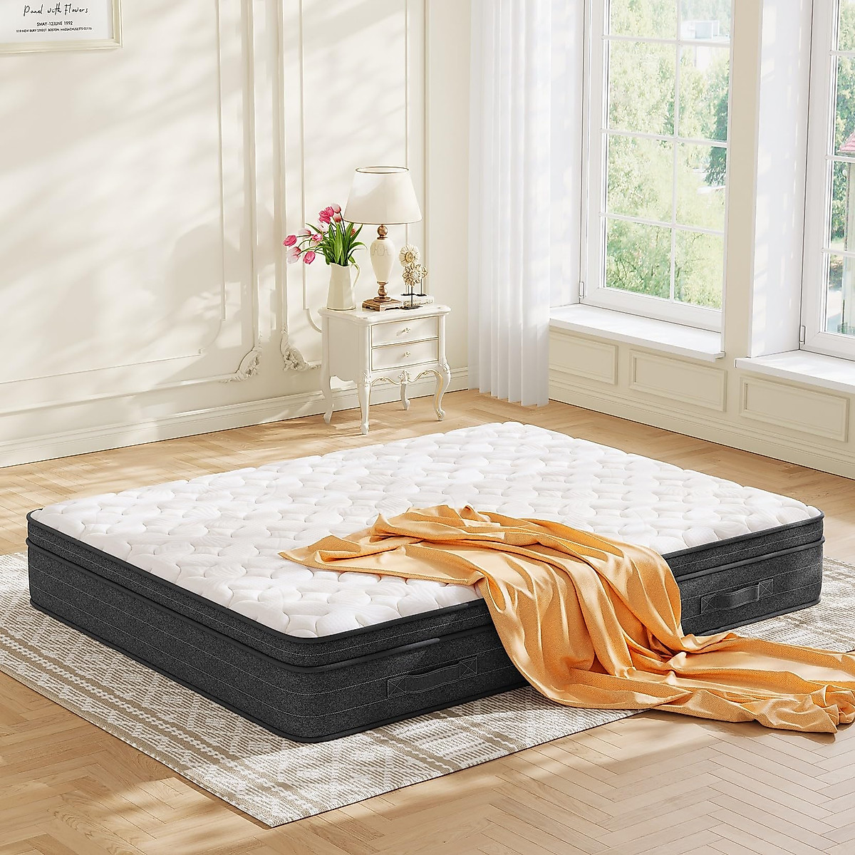 koorlian Twin XL Mattress 10 Inch, Hybrid Mattress Twin XL Size Bed with Individual Pocket Springs and Memory Foam, Breathable & Pressure-Relieving, Medium Firm XL Twin Mattress in a Box 80"x39"x10"