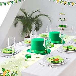 Funux St Patricks Day Table Runner 72 Inches Long, St Patrick's Day Decorations Spring Gnome Kitchen Dining Table Decoration for Indoor Outdoor St Patricks Day Home Decor