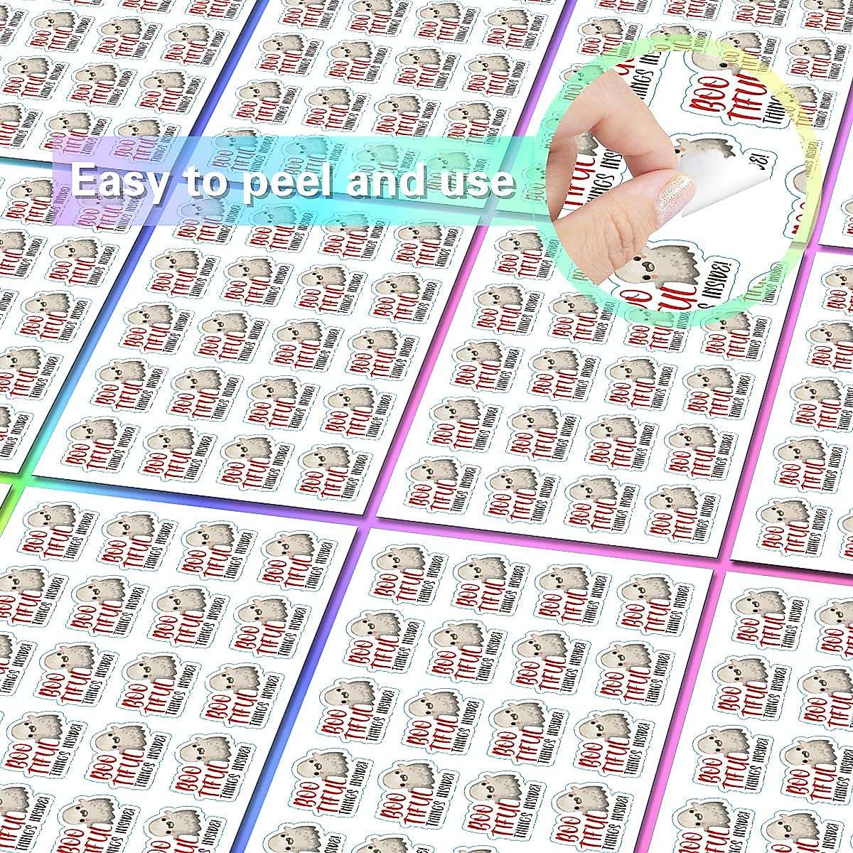 Wailozco 200 PCS Beautiful Things Inside Stickers,Funny Small Business Envelopes Stickers for Business Packages/Handmade Goods/Bags,Halloween Theme Small Shop Business Stickers for Envelopes Seals