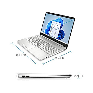 HP 2022 15.6" Touchscreen Laptop, 11th Gen Intel Core i3-1115G4 Processor, 16GB RAM, 256GB PCIe SSD, Intel UHD Graphics, HD Webcam, Windows 11 S, Natural Silver, 32GB Snowbell USB Card