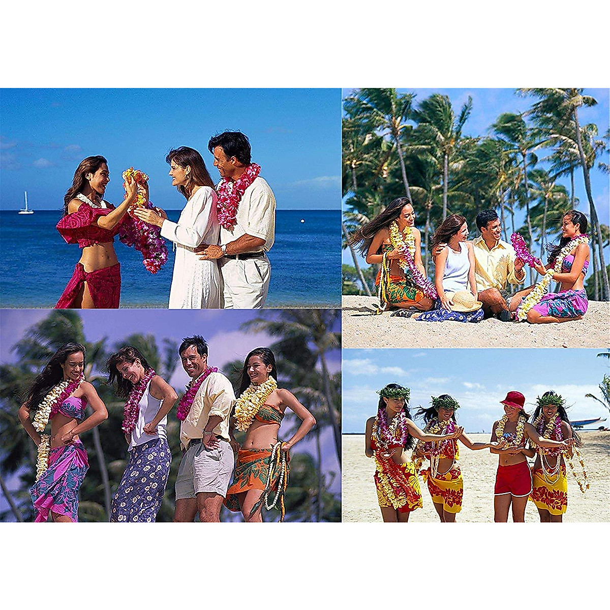 12 Pcs Thicken 41 Inch Purple Hawaiian Leis for Graduation Party, Dance Party, Photo Prop in Outdoors (12 Pcs)