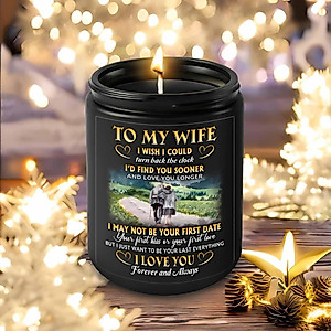 GLAKEUN Wife Gifts - Christmas Candle For Wife - To My Wife Candle - Valentine Day Gifts - Mother's Day, Anniversary, Birthday Gifts For Wifey, Bride, Fiancee, Mom, Mrs, Women, Girlfriend - Candle 7OZ