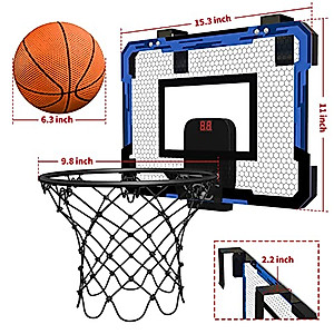 QDRAGON Mini Basketball Hoop, Over The Door for Indoor, with 3 Balls/Inflator/Breakaway Rim, Toy Gifts for Kids and Adults