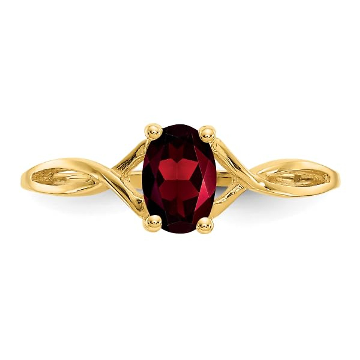 IceCarats 10K Yellow Gold Red Garnet Ring Gemstone Band January Birthstone Jewelry Size 7.00