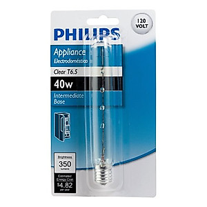 Philips LED 416297 Clear Appliance 40-Watt T6-1/2 Intermediate Base Light Bulb