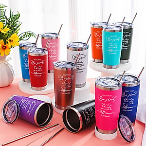 Norme 12 Pcs Thank You Gifts May You Be Proud Tumbler Cup 20 oz Stainless Steel Insulated Inspirational Coworker Mug with Lids for Women Employee Teacher Nurse Volunteer Appreciation Gifts