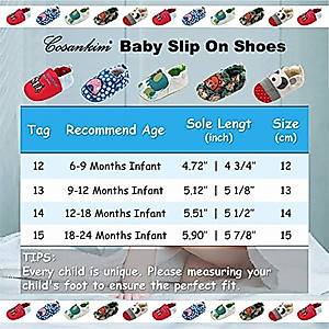 COSANKIM Infant Baby Boys Girls Slipper Soft Sole Non Skid Sneaker Moccasins Toddler First Walker Cirb House Shoes, 18-24 Months Toddler, 01 blue dog