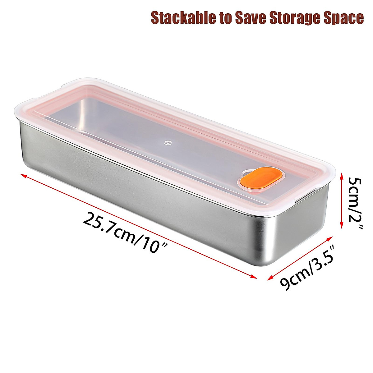 JUXYES Bacon Storage Container for Refrigerator, Stainless Steel Bacon Storage Box for Fridge with Transparent Lid, Airtight Bacon Storage Keeper, Deli Meat Saver Cuts Food Storage Organizer