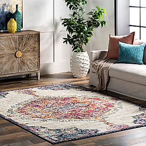 nuLOOM Maranda Transitional Medallion Area Rug, 7x9, Multi