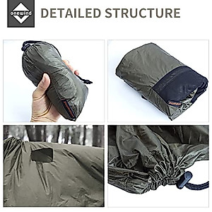 Onewind Premium Hammock Zipper Windsock for Zipper Netted Hammock, Hammock Winter Sock for Wind Blocker, Lightweight and Wind-Resistant Protector for Cold Weather, OD Green