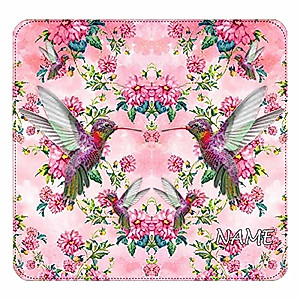 InterestPrint Personalized Mom's Gift Clutch Wristlet with Strap, Hummingbird Wallet Cluth with Zipper Closure