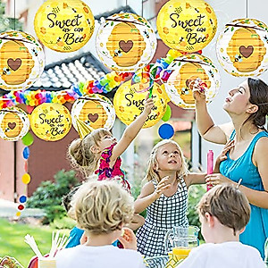 6 Pieces Bumble Honey Bee Paper Lanterns Party Hanging Decoration Sweet as Can Bee Decorative Honeycomb Round Lanterns for Bee Themed Baby Shower Birthday Gender Reveal Bridal Shower Party Supplies