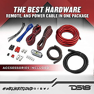 DS18 AK4 Complete 4 Gauge CCA Amplifier Installation Wiring Kit - Ampkit Helps Make Connections, Brings Power to Your Radio, Subwoofers, Speakers with Super Flex Wire - 1200W for 1 Amplifier