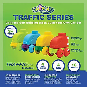 UNiPLAY Build Your Own Car Set, Building Block Car Toys for Motor Development, Sensory Learning, Educational Toy for 3 Years Old and Up (24 Piece-Set)