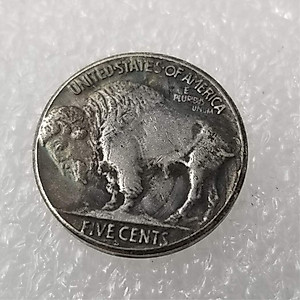 Kocreat Copy 1936 U.S Hobo Coin - Halloween Pumpkin & Bull Silver Plated Replica Morgan Dollar Souvenir Coin Challenge Coin Lucky Coin