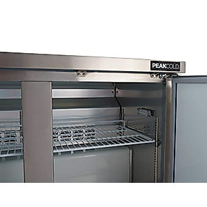 PEAKCOLD Commercial Under Counter Stainless Steel Refrigerator; Work Top Low Boy; 48" W