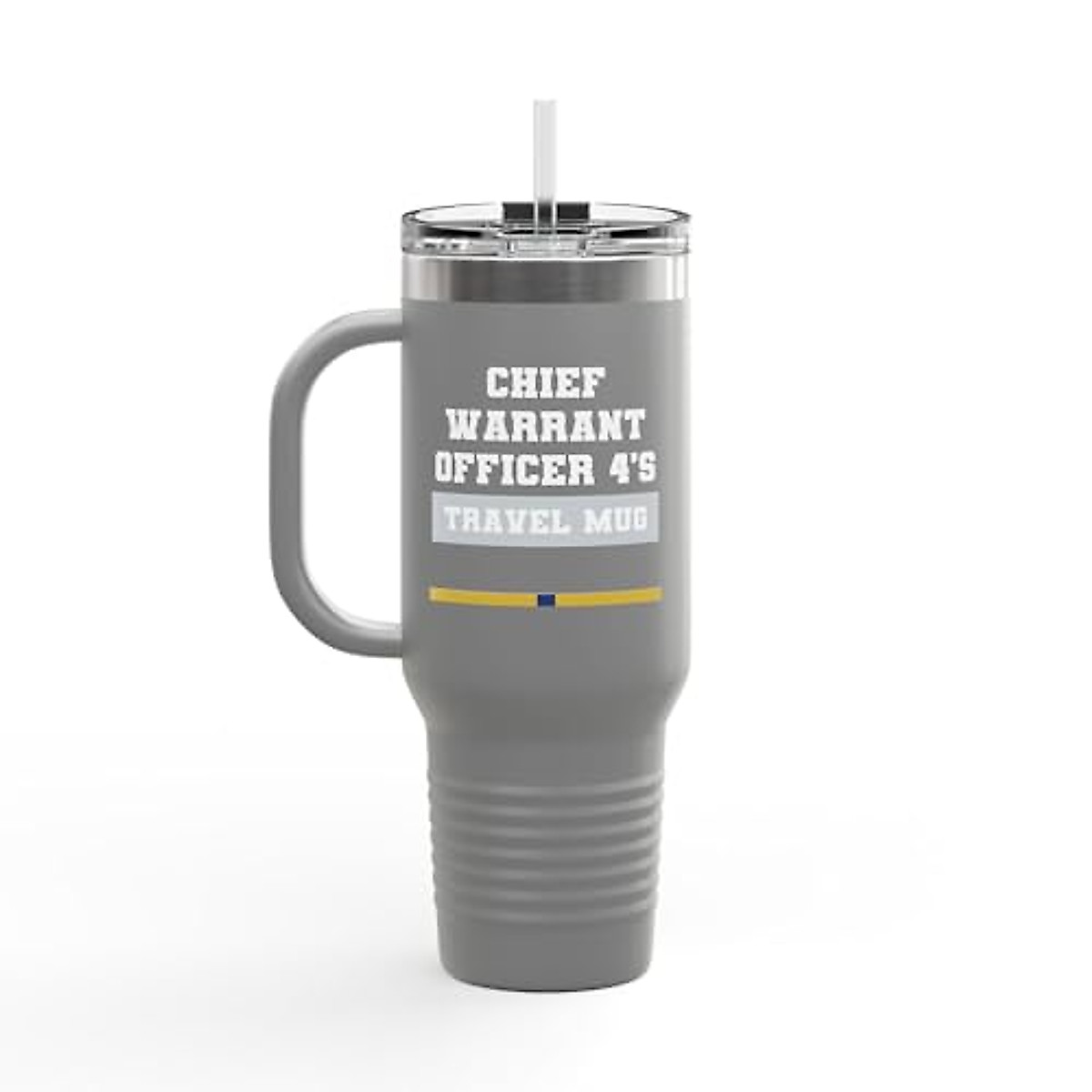Chief Warrant Officer 4's Travel Mug: Insulated Stainless Steel Tumbler with Handle and Straw, Military Gift (40oz)