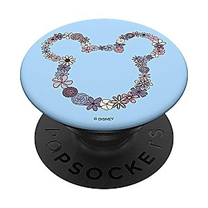 Disney Mickey Mouse Ears Floral Outline PopSockets PopGrip: Swappable Grip for Phones & Tablets