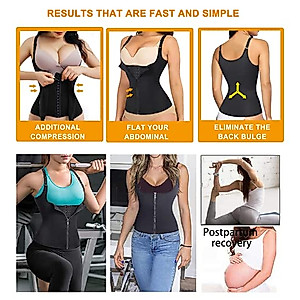 Eleady Women's Underbust Corset Waist Trainer Cincher Steel Boned Body Shaper Vest with Adjustable Straps (L, Black)