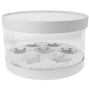 Abaodam 2pcs Elegant Cupcake Carrier Box Cupcake Packaging Box Handle for Cupcake Muffin Cake Safe Material Easy to Carry for Party Catering