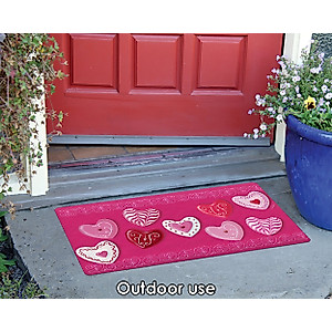 Toland Home Garden 800210 Heart Cookies Valentines Door Mat 18x30 Inch Spring Outdoor Doormat for Entryway Indoor Entrance
