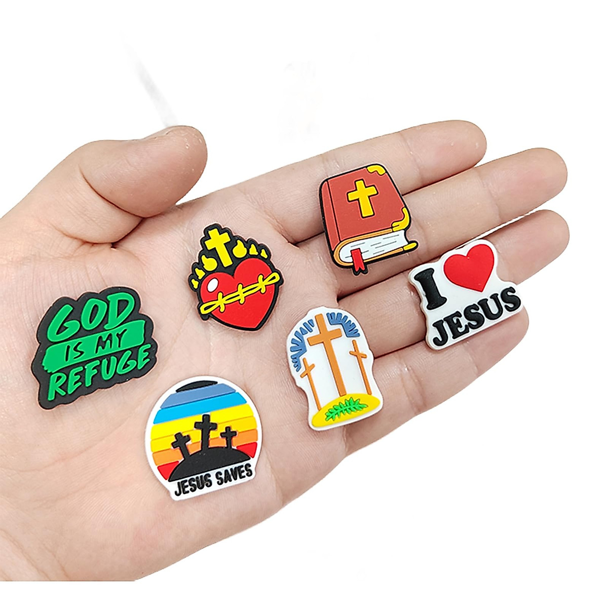 25PCS Jesus Christian Shoe Charms for Croc Clogs, God Blessed Faith Croc Charms for Adult Women Men