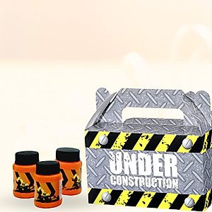 24 Pack Construction Themed Mini Bubbles Party Favors for Kids 1 FL oz. Construction Birthday Party Supplies, Dump Truck Decorations, Goodie Bag Fillers, Bulk Bubble Bottles for Kids Summer Toys