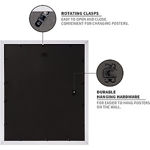 skyDrama 20x24 Picture Frame White PS Material, Display 16x20 Photo without Mat or 20x24 Poster with Mat, Light Weight High Transparent 20by24 Frame for Wall - 20"x24"/White/1Pack