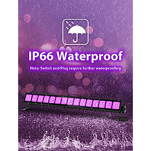 Upgraded 36W LED Black Light Bar, Premium LED Blacklight Flood Light with Plug+Switch+5ft Cord, Light Up 21x21ft Area, for Halloween Glow Fluorescent Party Bedroom Game Room Body Paint Stage Lighting