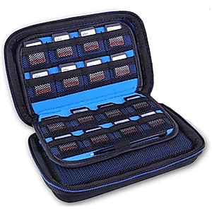 YOUNGFIT Soyan Carrying Case for Nintendo 2DS XL and New 3DS XL, 16 Game Card Holders, with Carry Handle (Blue)