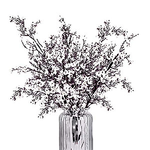 Artflower 4 Bundles 19.7'' Baby Breath Gypsophila Artificial Flowers Real Touch Silk Fake Baby Breath Bouquet Silica Blooms for Wedding Bridal Party DIY Home Floral Arrangement Decor (White)
