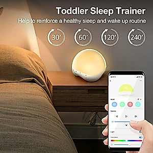 Baby Sound Machine Nursery Night Light White Noise Machine 25 Soothing Sounds Sleep Machine RGB Color Changing APP & Voice Control with Alexa Portable Lamp Timer Noise Machine Baby/Adults White