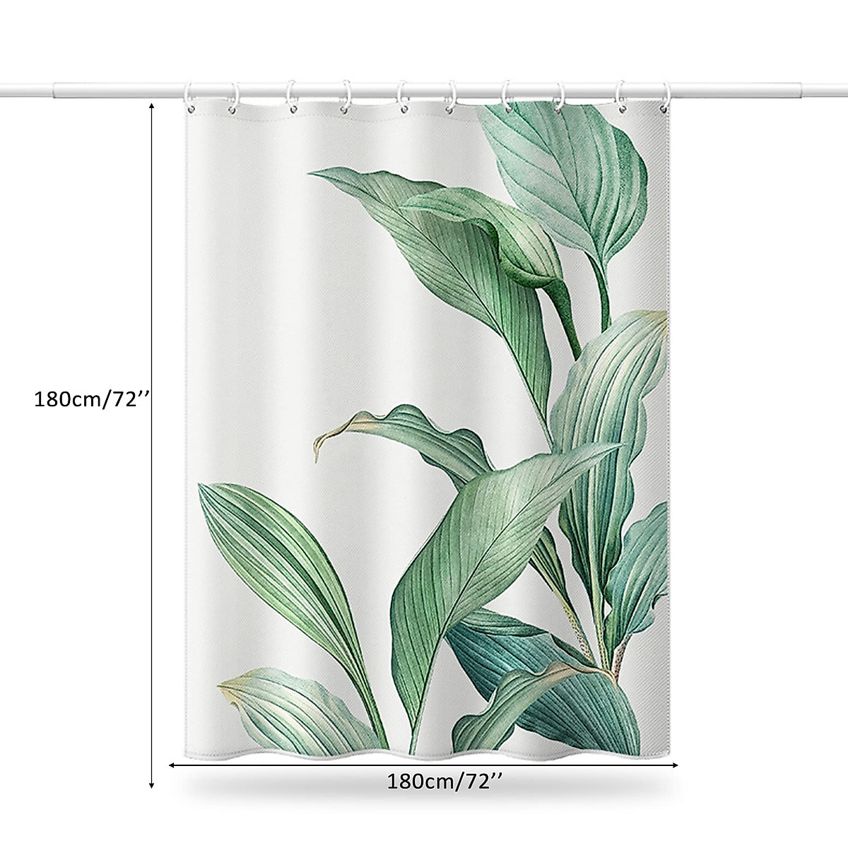 Niidder Floral Shower Curtain, Fabric Shower Curtain White Shower Curtain - 72" W x 72" L with 12 Hooks for Home Hotels Machine Washable Shower Bath Curtain, Waterproof Shower Curtain Lining
