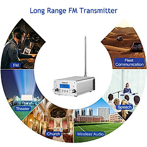 NIORFNIO 15W Fm Transmitter - Bluetooth Wireless Stereo Broadcasting Range 87-108mhz Transmitter, Used in Churches, Cars, Shopping Malls, Lecture Halls, Private Radio Stations