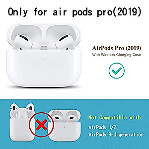 OLLSA AirPods Pro Case Cover Black Hard Shell Keychain Accessory Support Apple Airpod Pro 2019 Wireless Charging Case iPods Pro Case Men & Boys [Front LED Visible], 1.96*2.56*0.98 inch (ef-068)