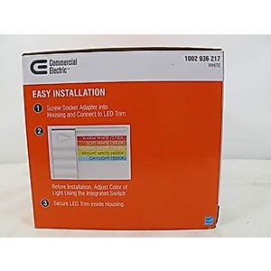 Commercial Electric 5/6 in White Integrated LED Energy Star Color Changing Recessed Trim Downlight 4 Pk