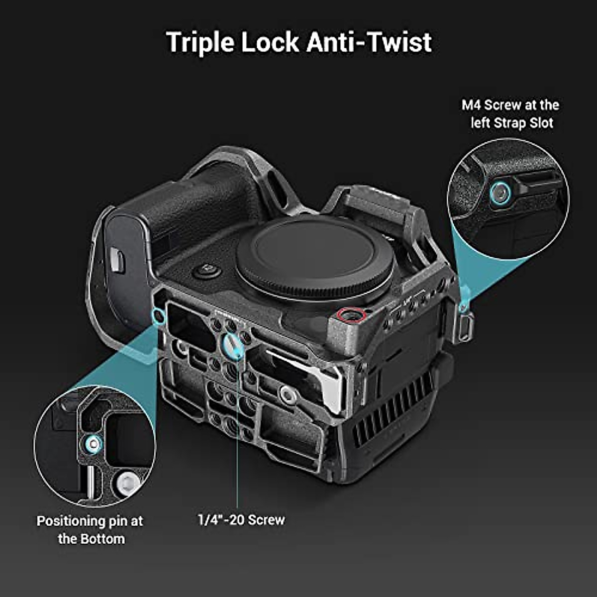 SmallRig R5C Camera Cage Handheld Kit for Canon R5 C with Top Handle, Full Cage, Cable Clamp for HDMI&USB-C -3891