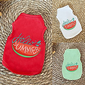 hionre Pet Vest Comfortable Casual Wear Fashion Print Cat Dog Streetwear T-Shirt Puppy Spring Summer Dog Clothes for Small Medium Dogs Girl Boy - Green L