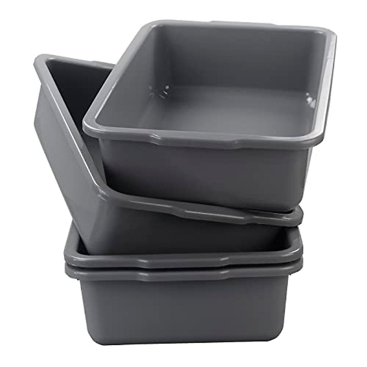 Readsky 34 L Grey Plastic Bus Box, Commercial Bus Tubs, 4 Packs