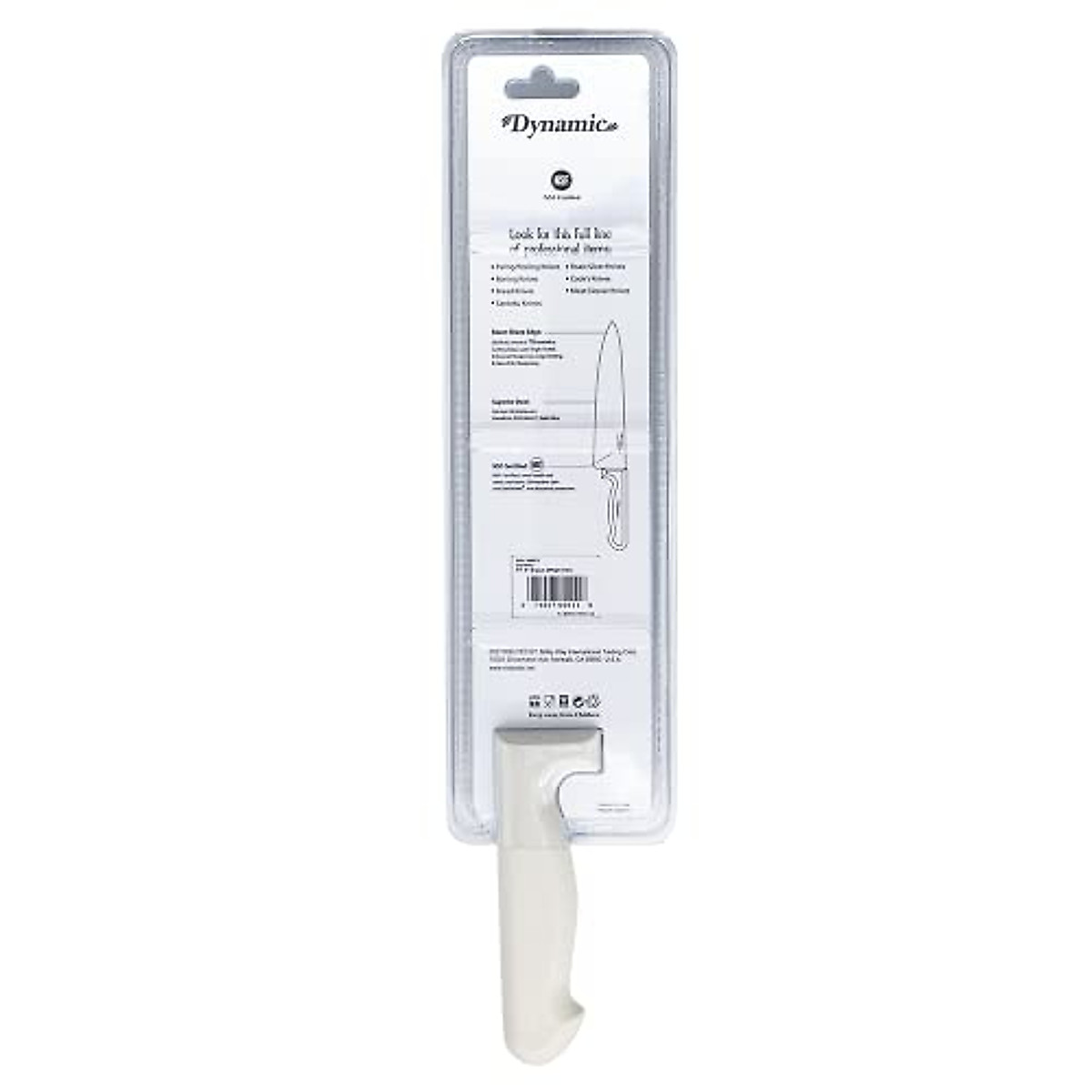 Dynamic Pro-Grip, Santoprene, Softgrip, 9" Bread, Offset Knife, White, large