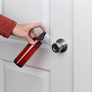 Cornucopia 8oz Amber Brown Plastic Spray Bottles with Fine Mist Atomizers (6-Pack); for DIY Home Cleaning, Aromatherapy, & Beauty Care