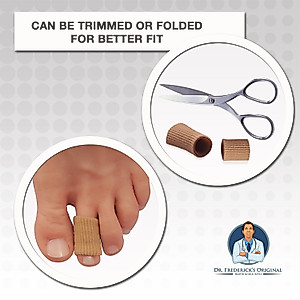 Dr. Frederick's Original Fabrigrip Toe Protectors - 2 Multiple-Use Pieces - Toe Covers to Prevent Blisters, Cushion Bunions, & More - Small