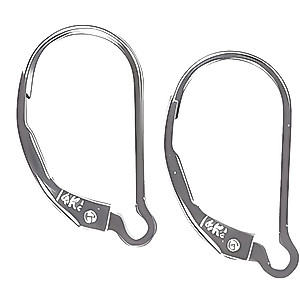 14K White Gold Interchangeable Leverback Earrings 16mm