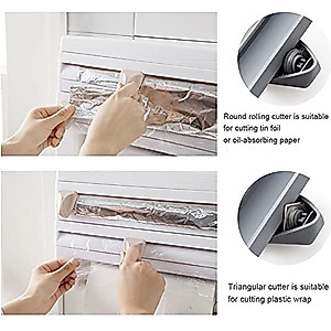 Multifunction Film Storage Rack Nail Free Plastic Refrigerator Cling Film Storage Rack Shelf Wall Hanging Kitchen