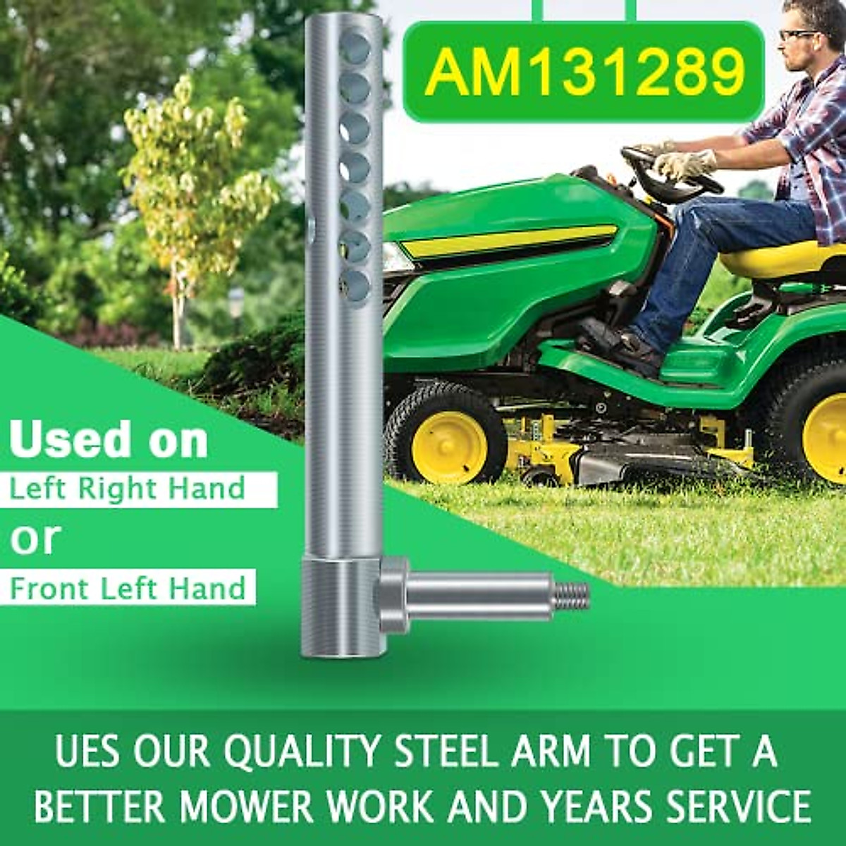 Yoursme AM131288 AM131289 Front and Rear Mower Deck Gage Wheel Arm for John Deere Mower Decks 48C 54C and 62C Diameter 1”