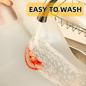 Shelf Liner Non Slip,Non Adhesive Cabinet Liner,Waterproof Drawer Liner,Food-Grade EVA Material for Kitchen Cabinets,Drawers,Refrigerators-Odorless & Easy to Cut-12 x 60 inches,Thickened