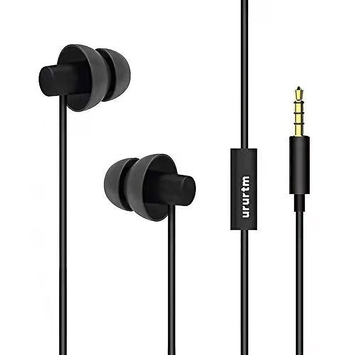 Ururtm Sleep Soundproof Earbuds Headphones, Noise Isolating Soft Earbuds for Sleeping, Nighttime, Insomnia, Side Sleeper, Snoring, Travel, Meditation & Relaxation (Black)